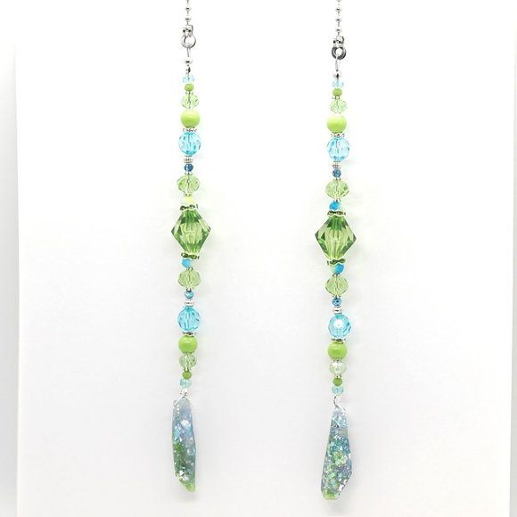 Linda Rae Clark Designs | Accents | Blue Green Stars Ceiling Fan Pulls ...